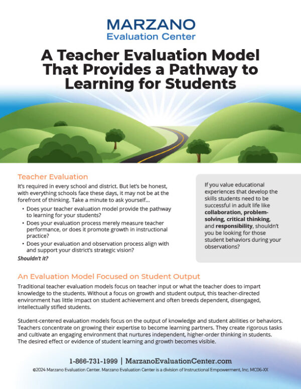 A Teacher Evaluation Model That Provides a Pathway to Learning for ...